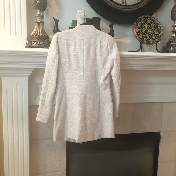 Zara | Jackets & Coats | Zara Crossover Frock Coat Weave Blend In Ivory ...
